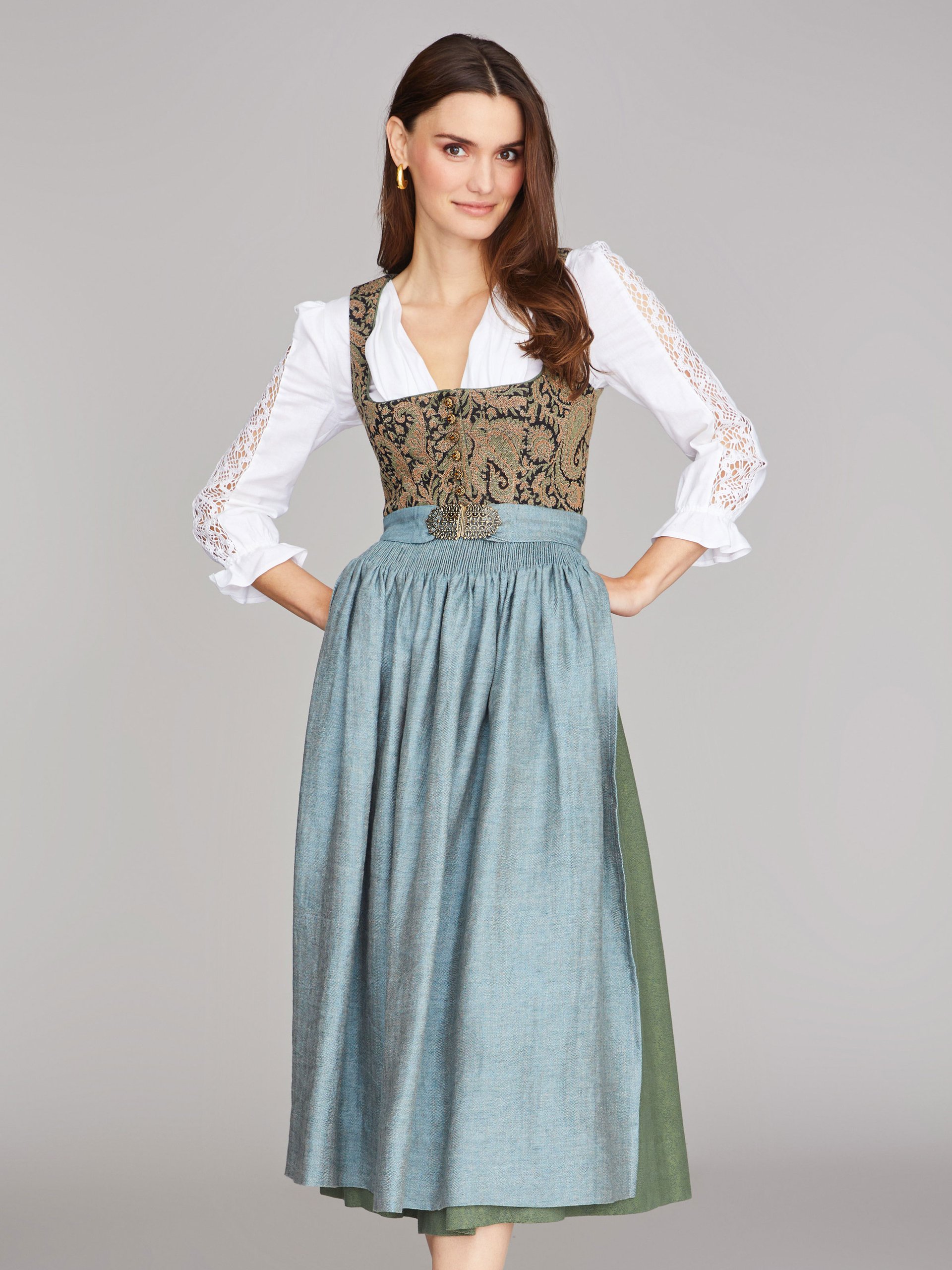 Salbeigrünes Stretch-Dirndl | GOTTSEIDANK