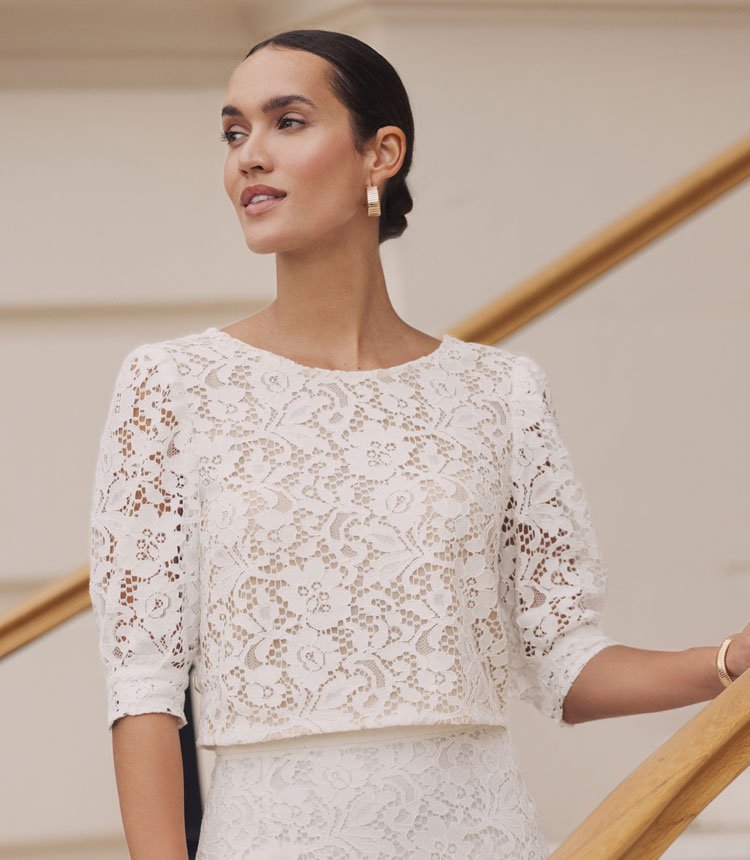 Moderne Standesamt Braut Tops | LIMBERRY Bridal Studio