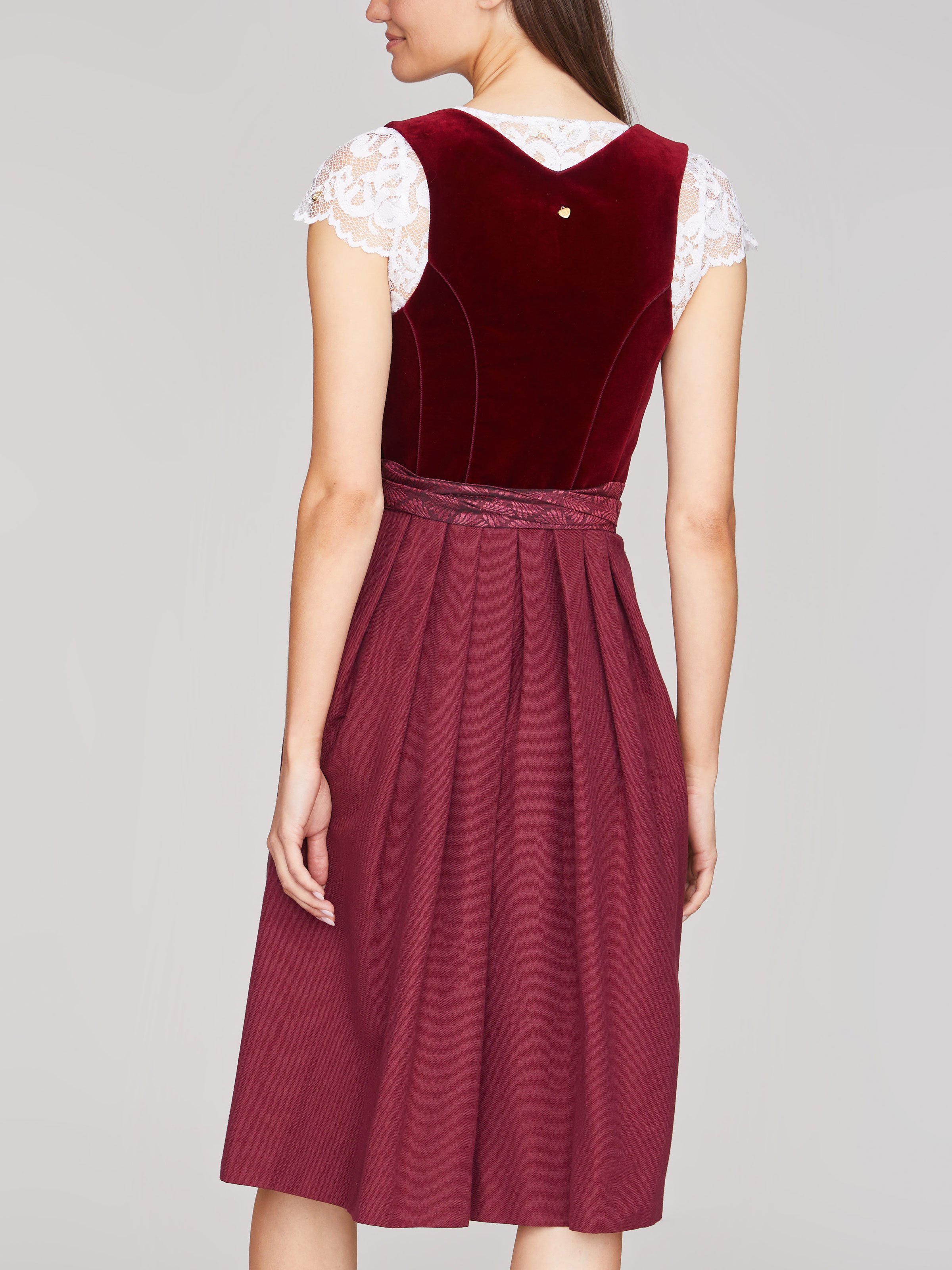 Dunkelrotes Dirndl mit Samt-Mieder | AlpenHerz