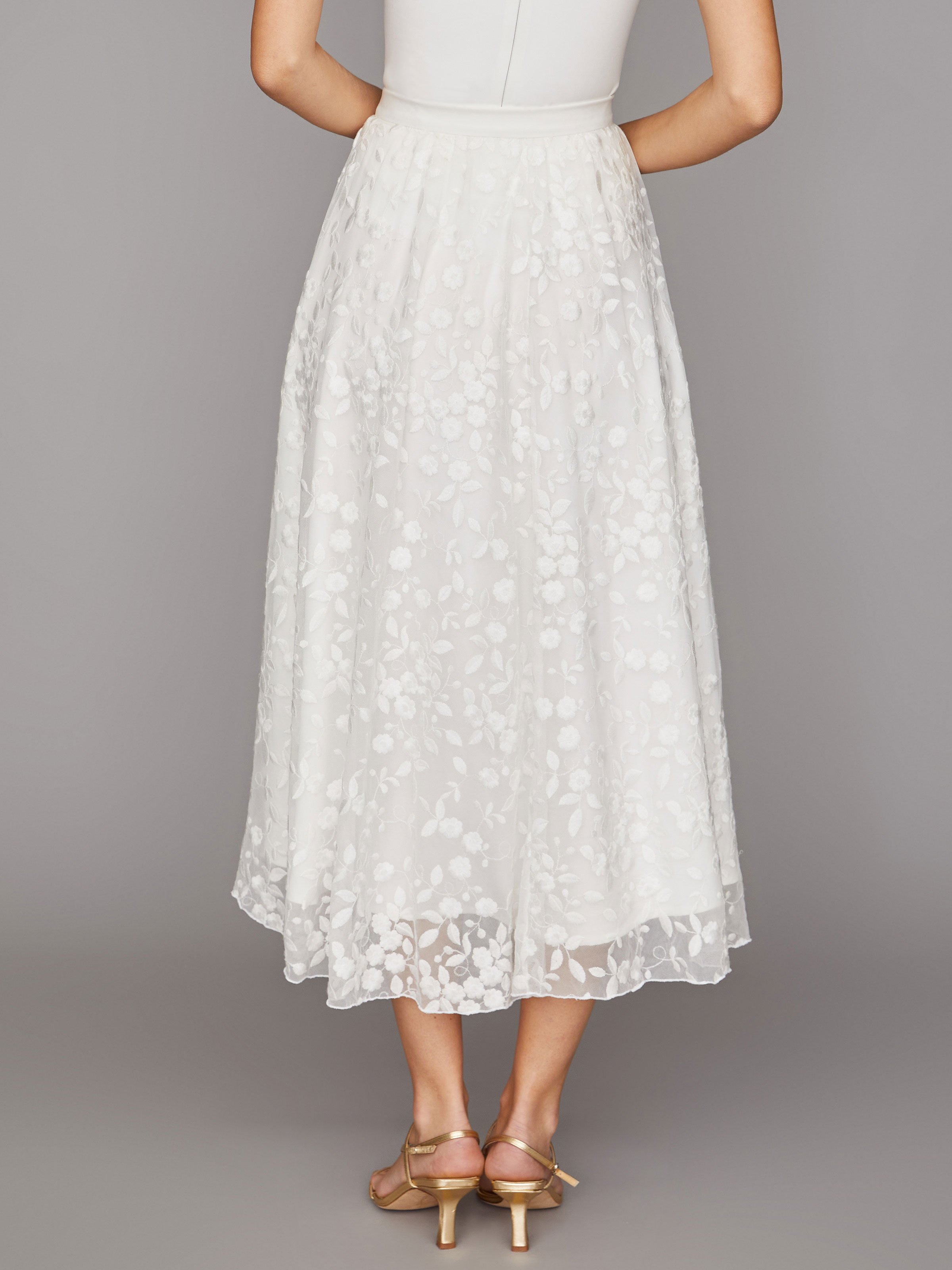 Midi Braut-Rock mit Blumen-Stickereien | Bridal Studio